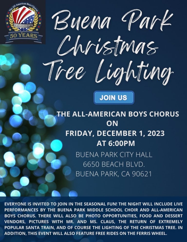 Buena Park Tree Lighting Ceremony – The All-American Boys Chorus